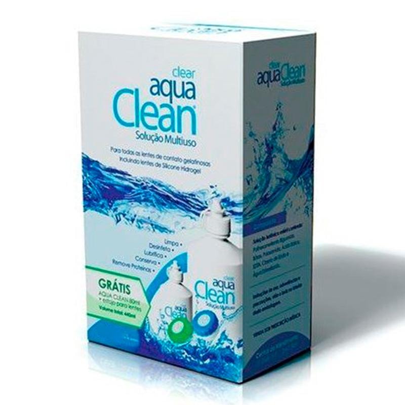 Kit Aqua Clean 440 ml - Solução Multiuso para lentes de contato | Newlentes