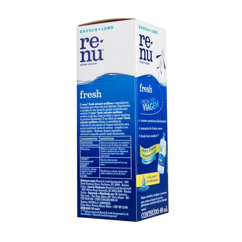 Renu Fresh 60ml ideal para viagem | newlentes